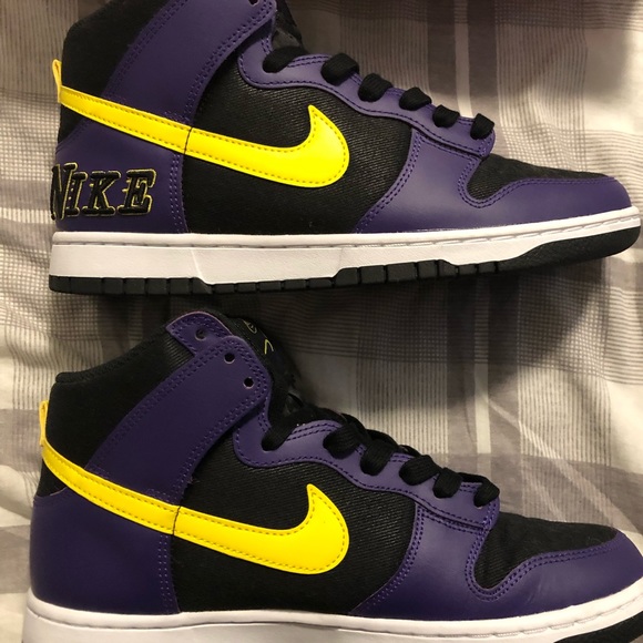 Nike | Shoes | Nike Dunk High Sneakers Lakers | Poshmark